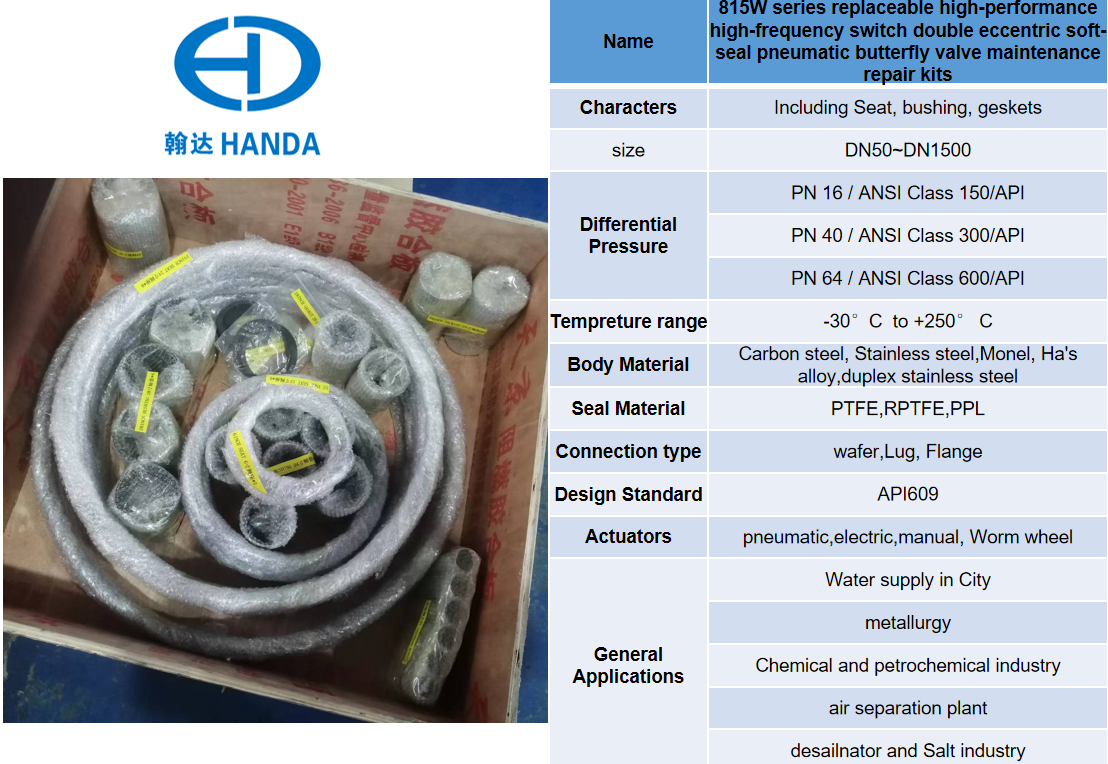 Butterfly Valve Repair Kit, Handa 815W Series, High-Performance Double ...